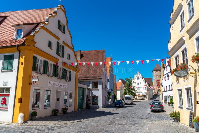Historic Architecture in the City of Wemding in Germany Editorial Image ...