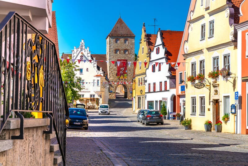 Historic Architecture in the City of Wemding in Germany Editorial ...