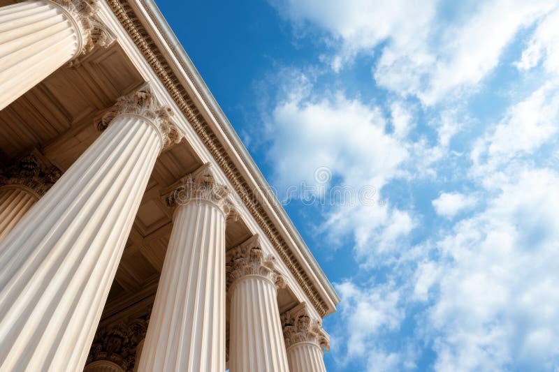 Historic Architecture, Historic Courthouse with Grand Columns Under ...