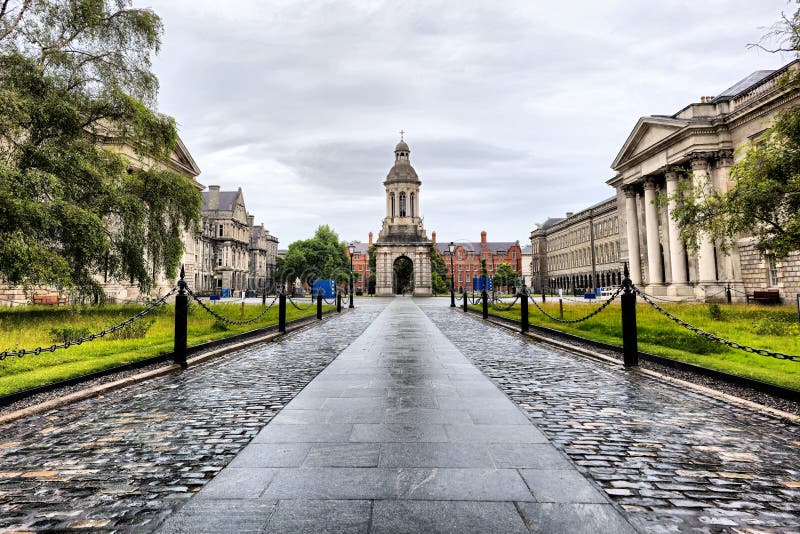 Trinity College on a Rainy Day, Dublin, Ireland Editorial Stock Photo ...