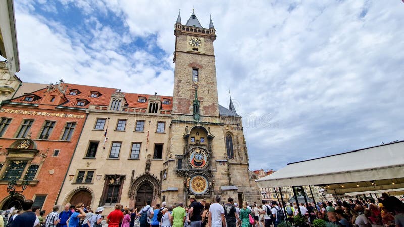 The Historic Astronomical Clock Tower in Prague Old Town Square ...