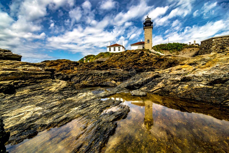 Historic Beavertail Lighthouse Jamestown Rhode Island Stock Photo ...