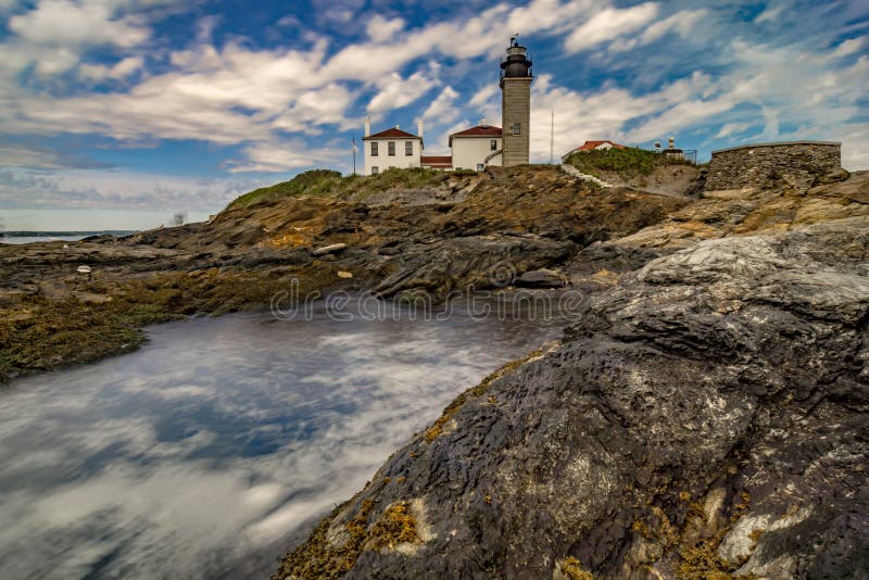 Historic Beavertail Lighthouse Jamestown Rhode Island Stock Photo ...