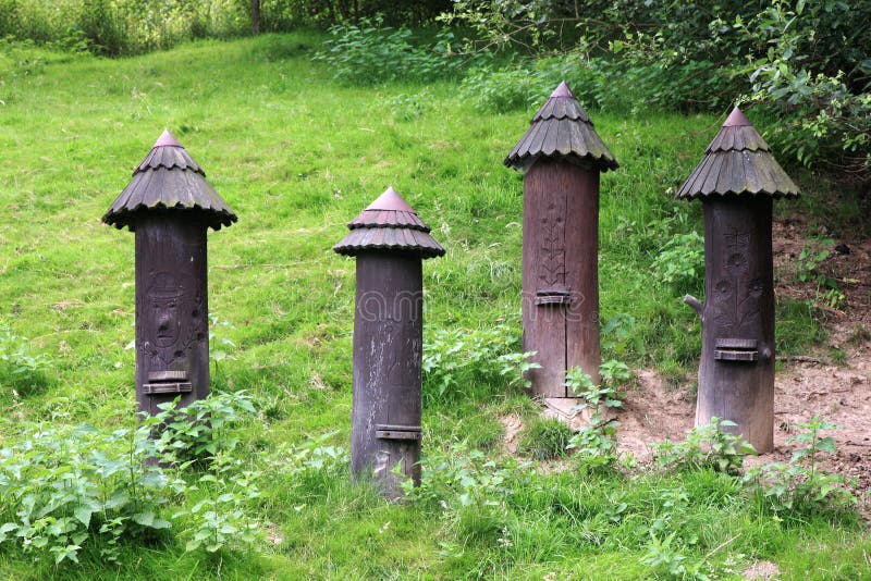 Historic bee hives stock photo. Image of group, beekeeper - 39620802