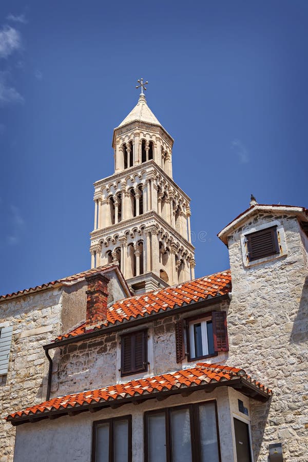 Historic Bell Tower in Split Editorial Stock Image - Image of ...