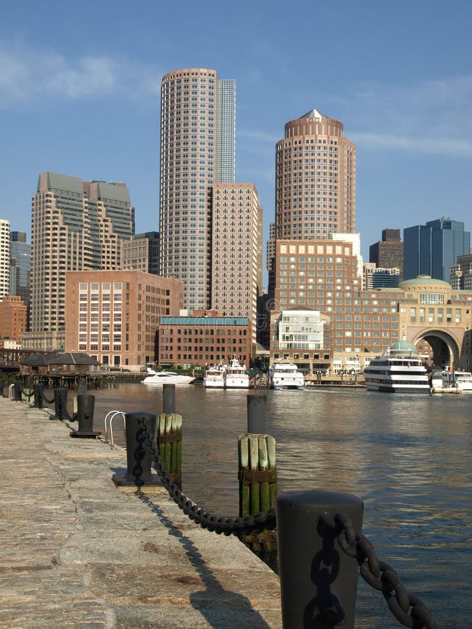 Historic Boston Harbor Waterfront Vertical Stock Photo - Image of ...