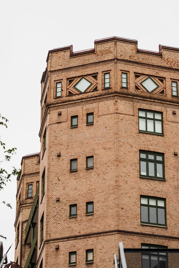 Historic Brick Building with Decorative Windows.. Stock Image - Image ...