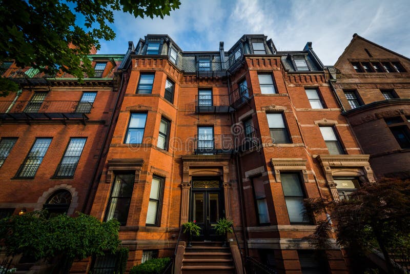 Historic Brick Buildings in Back Bay, Boston, Massachusetts. Stock ...