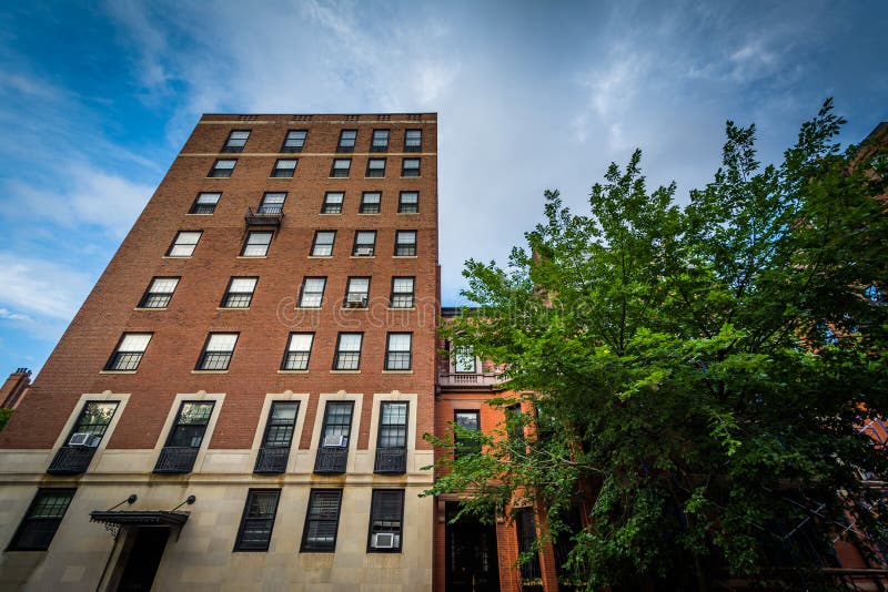 Historic Brick Buildings in Back Bay, Boston, Massachusetts. Stock ...