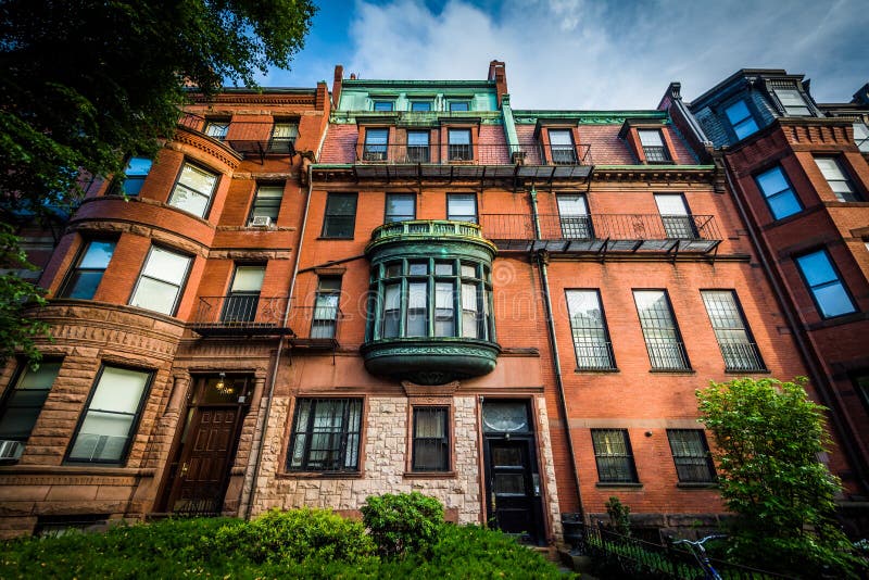 Historic Brick Buildings in Back Bay, Boston, Massachusetts. Editorial ...