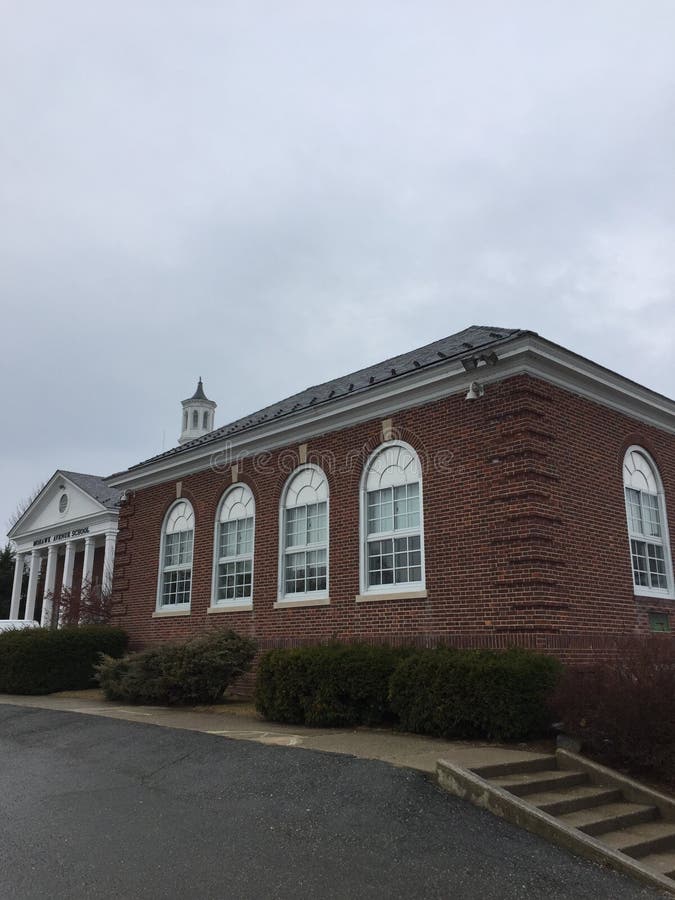 Front of school building stock photo. Image of columns - 66232622