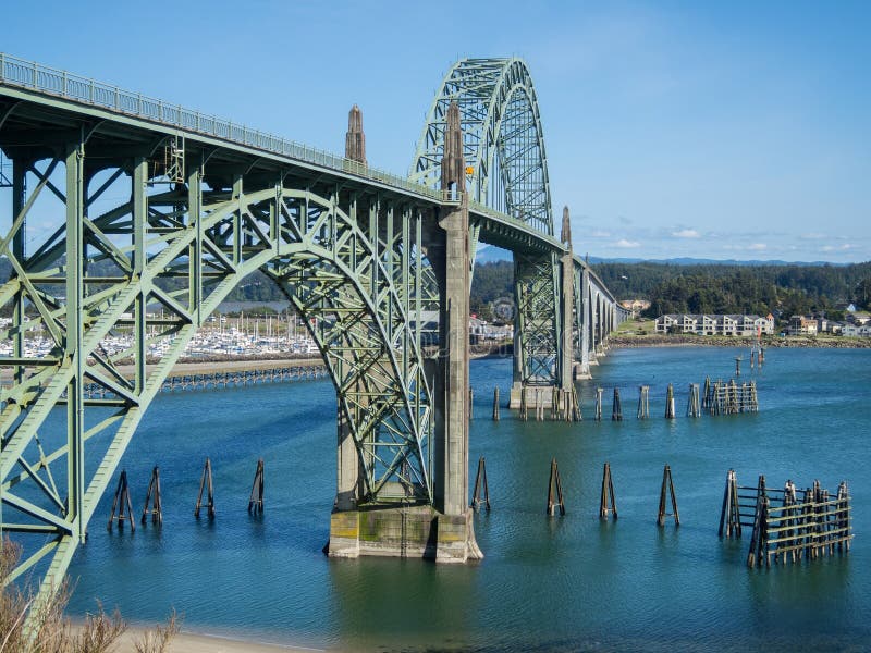 Historic Bridge at Newport, Oregon Stock Image - Image of historic ...
