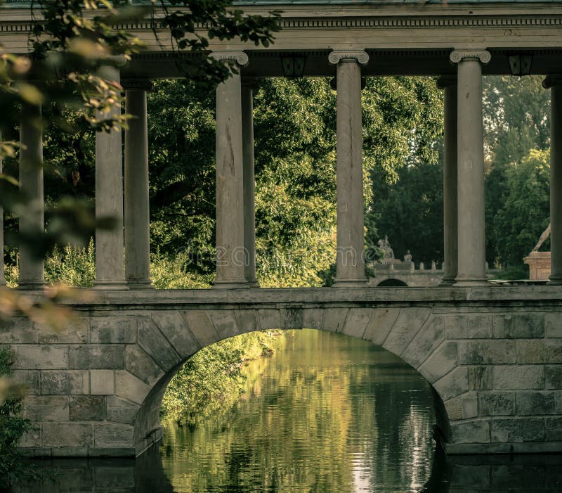 Historic Bridge with Pillars and Arch Stock Photo - Image of canal ...