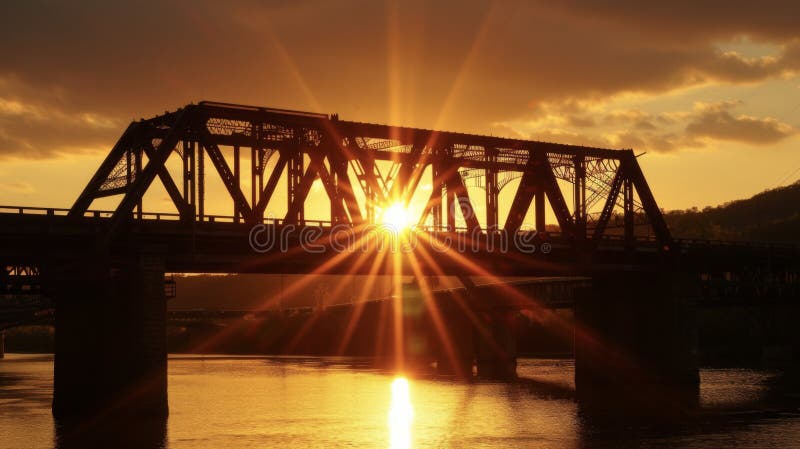 A Historic Bridge is Transformed into a Work of Art As the Sun Sets ...