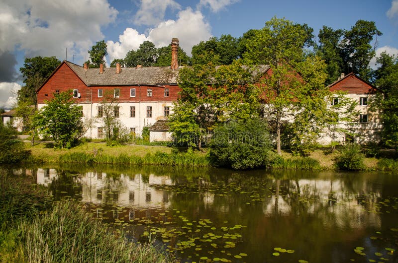 Historic Building in Aizpute, Latvia Stock Photo - Image of history ...