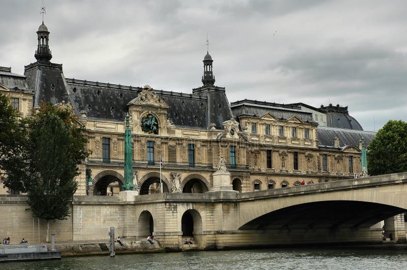 Historic Building and Bridge Stock Image - Image of architecture, tree ...