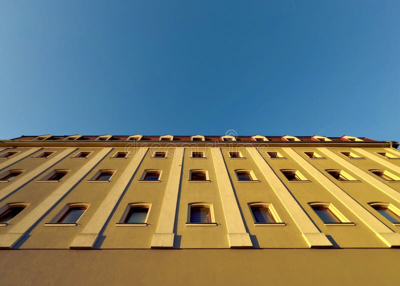 Historic Building Facade with Symmetrical Windows Stock Photo - Image ...