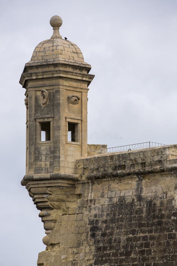 Historic Building in Malta. Stock Image - Image of turret, sentry: 40010725