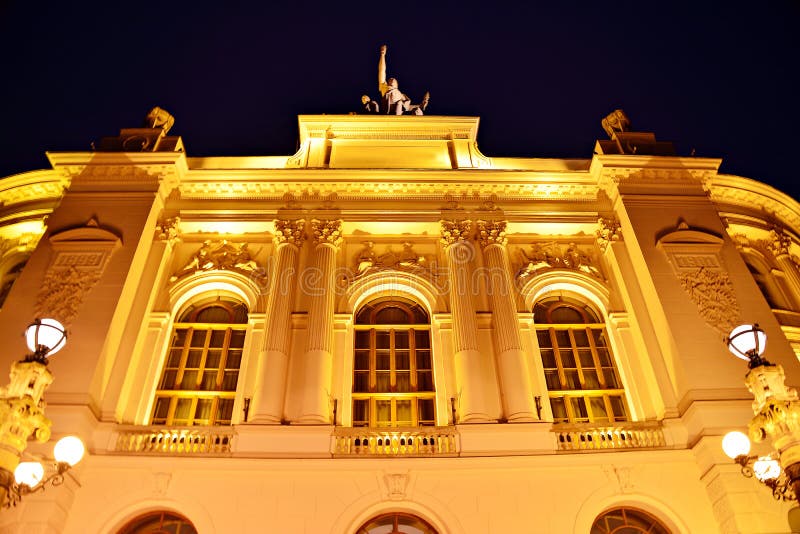 Historic building at night stock image. Image of residence - 107990429