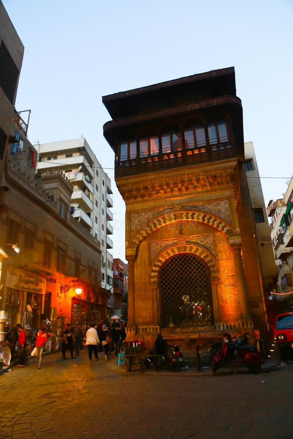 Historic Building Old Cairo at Night, Egypt Editorial Photo - Image of ...