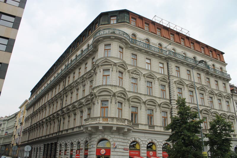 The Historic Building of the Wenceslas Square in Prague Editorial Stock ...