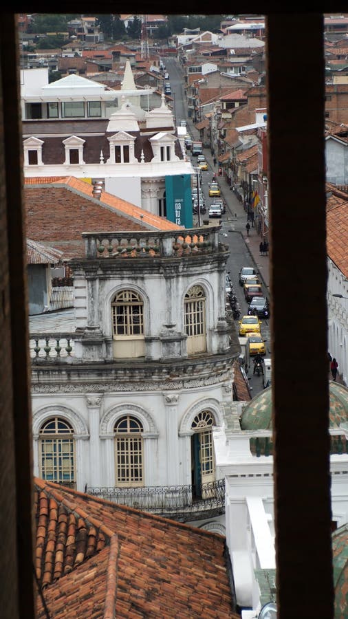 Historic Buildings in Cuenca Editorial Stock Image - Image of overhead ...