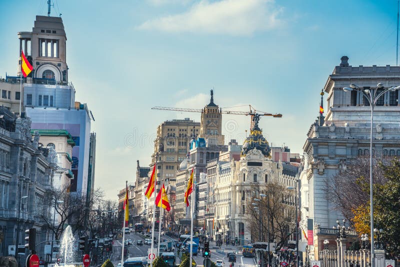 Historic Buildings in Downtown Madrid Stock Image - Image of romantic ...