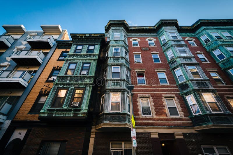 Historic Buildings in the North End of Boston, Massachusetts. Stock ...
