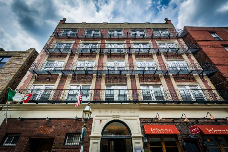 Historic Buildings in the North End of Boston, Massachusetts. Editorial ...