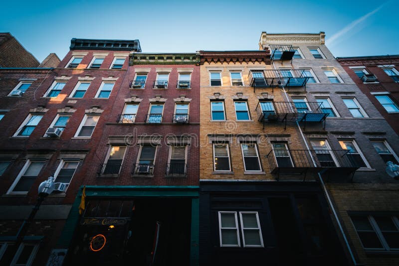 Historic Buildings in the North End of Boston, Massachusetts. Editorial ...