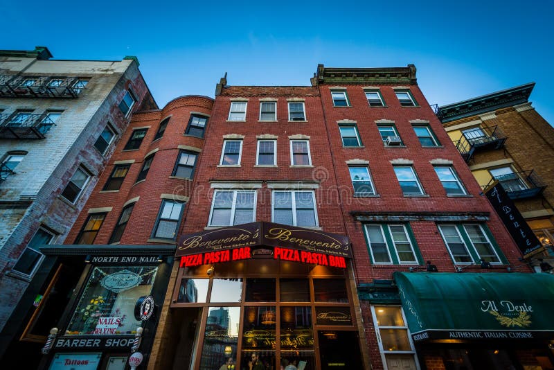 Historic Buildings in the North End of Boston, Massachusetts. Editorial ...