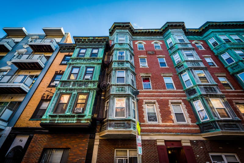 Historic Buildings in the North End of Boston, Massachusetts. Editorial ...
