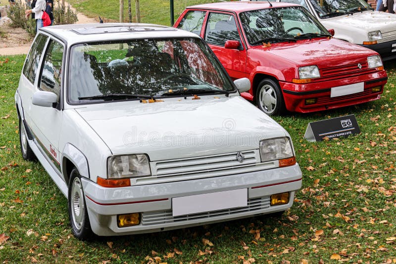 Historic Car Renault 5 Turbo in White and the Renault 5 GTE in Red ...