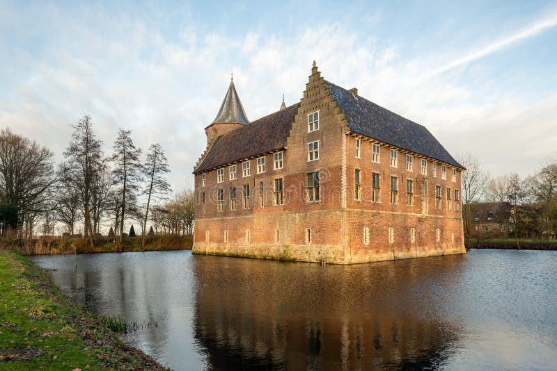 Historic Castle at the End of a Winter Day Stock Photo - Image of dutch ...