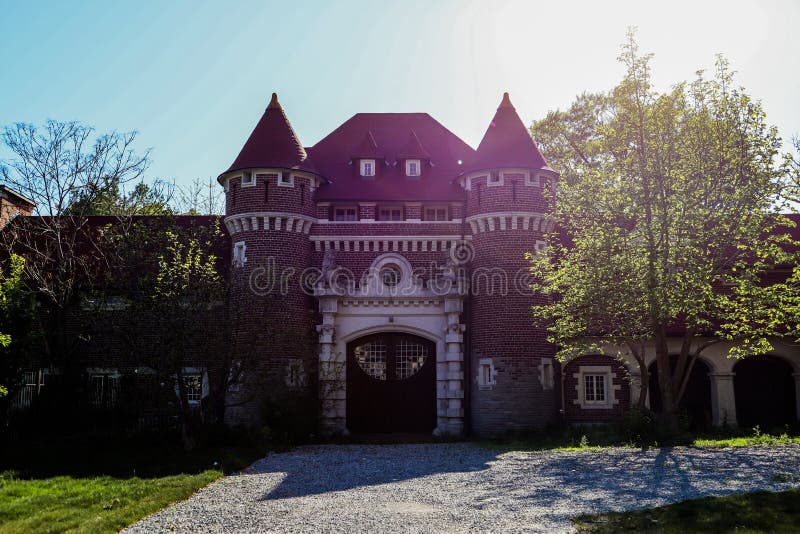 Historic Castle, Front Side in the Morning. Sunrays Spring Weather ...