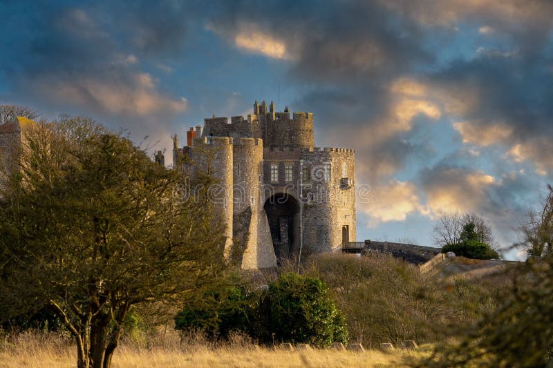 Historic Castle Under Dramatic Sky Stock Image - Image of landmark ...