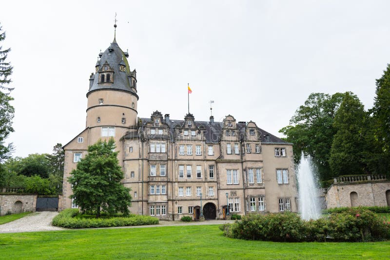 Historic Castle in the Town of Detmold Stock Photo - Image of clock ...
