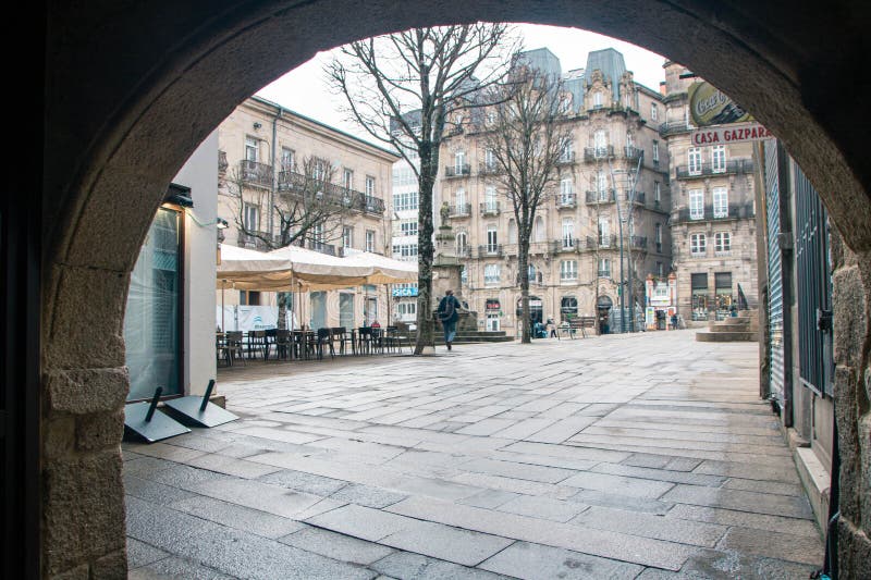 Historic Center of the Beautiful Town of Vigo Editorial Photo - Image ...