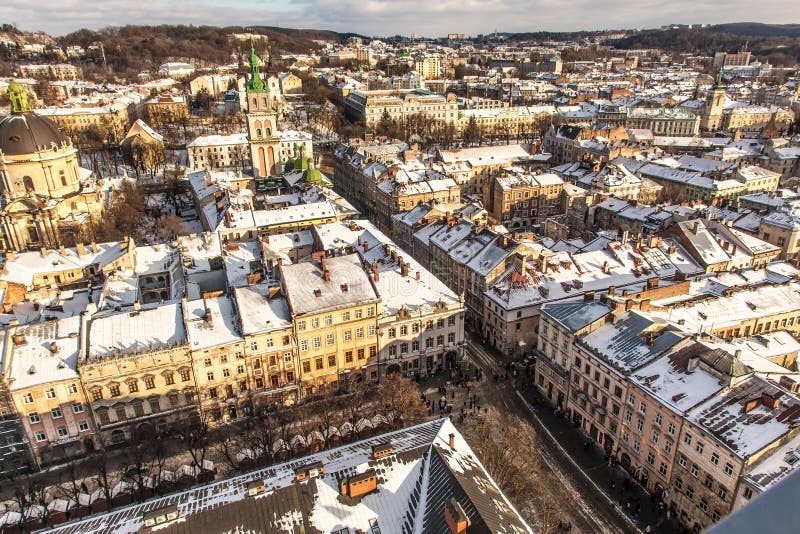 The Historic Center of the City of Lviv Stock Photo - Image of ...