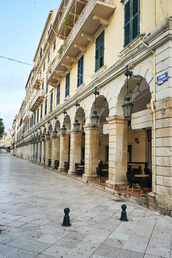 Historic center of Corfu editorial image. Image of liston - 75069375