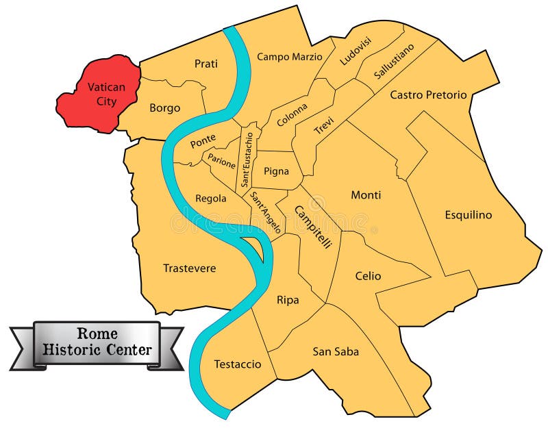 Historic center Rome map stock illustration. Illustration of ...