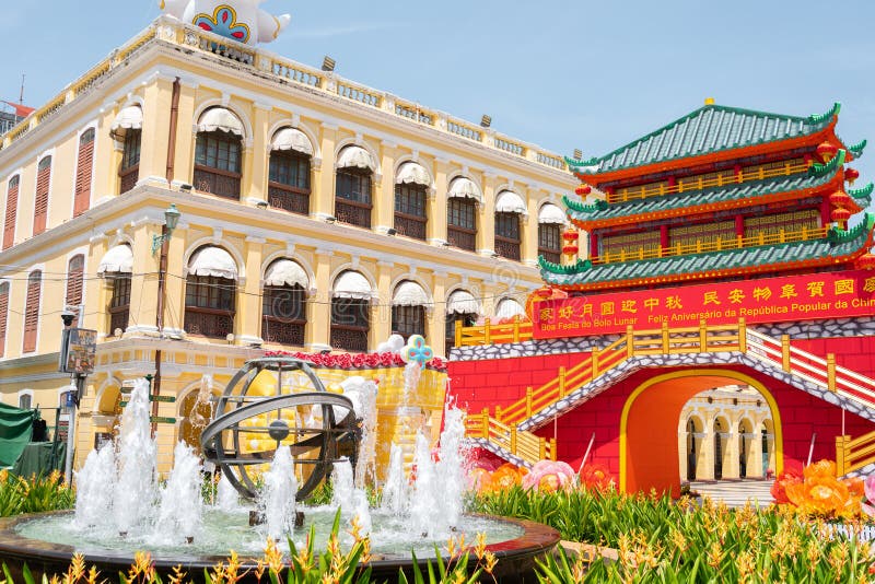 Historic Centre of Macao, Senado Square in Macau Editorial Stock Image ...