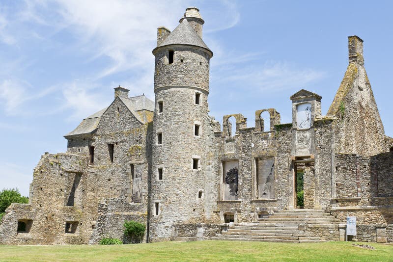 Old France Castle Chateau in Normandy Stock Photo - Image of heritage ...