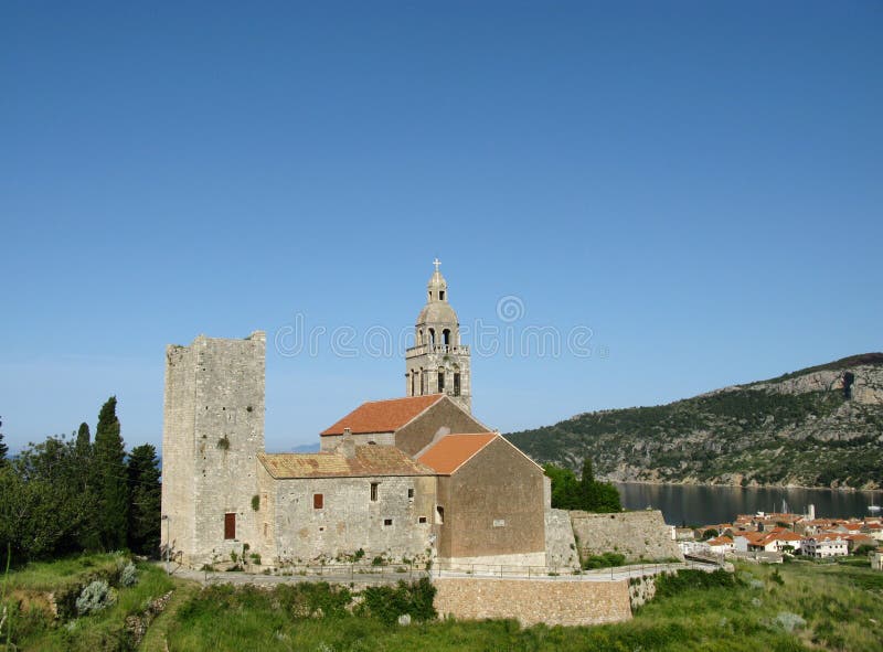 An Historic Church on the Hill Stock Image - Image of mediterranean ...