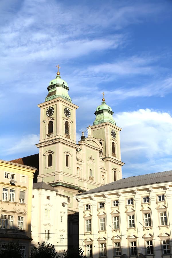 Historic church in Linz stock photo. Image of landmark - 21883496