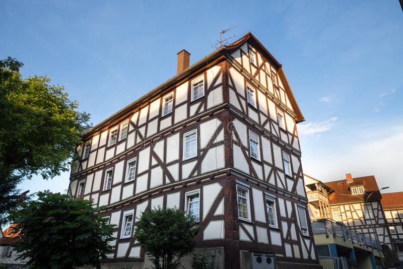 Historic City Gruenberg Hessen Germany Stock Photo - Image of fachwerk ...