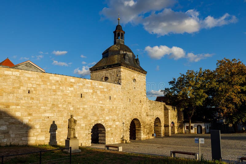 Historic City Wall of Muehlhousen in Thuringia Stock Photo - Image of ...