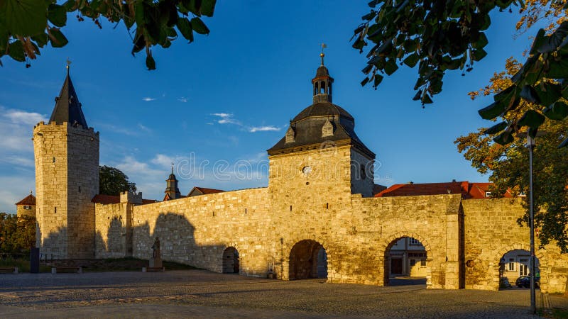 Historic City Wall of Muehlhousen in Thuringia Stock Photo - Image of ...