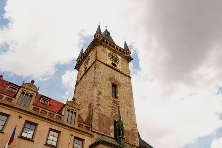 Clock Tower Four Faces Corner Spire City Stock Photos - Free & Royalty ...