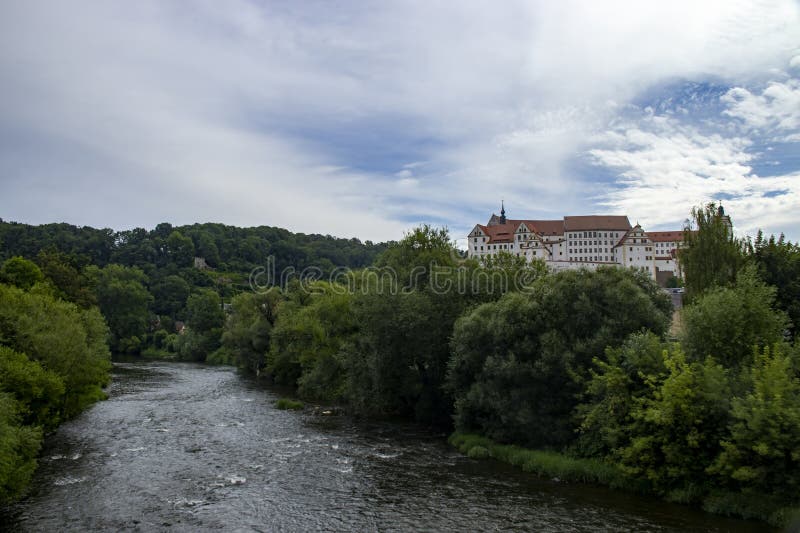 The Historic Colditz Castle Overlooking the Town of Colditz Stock Image ...